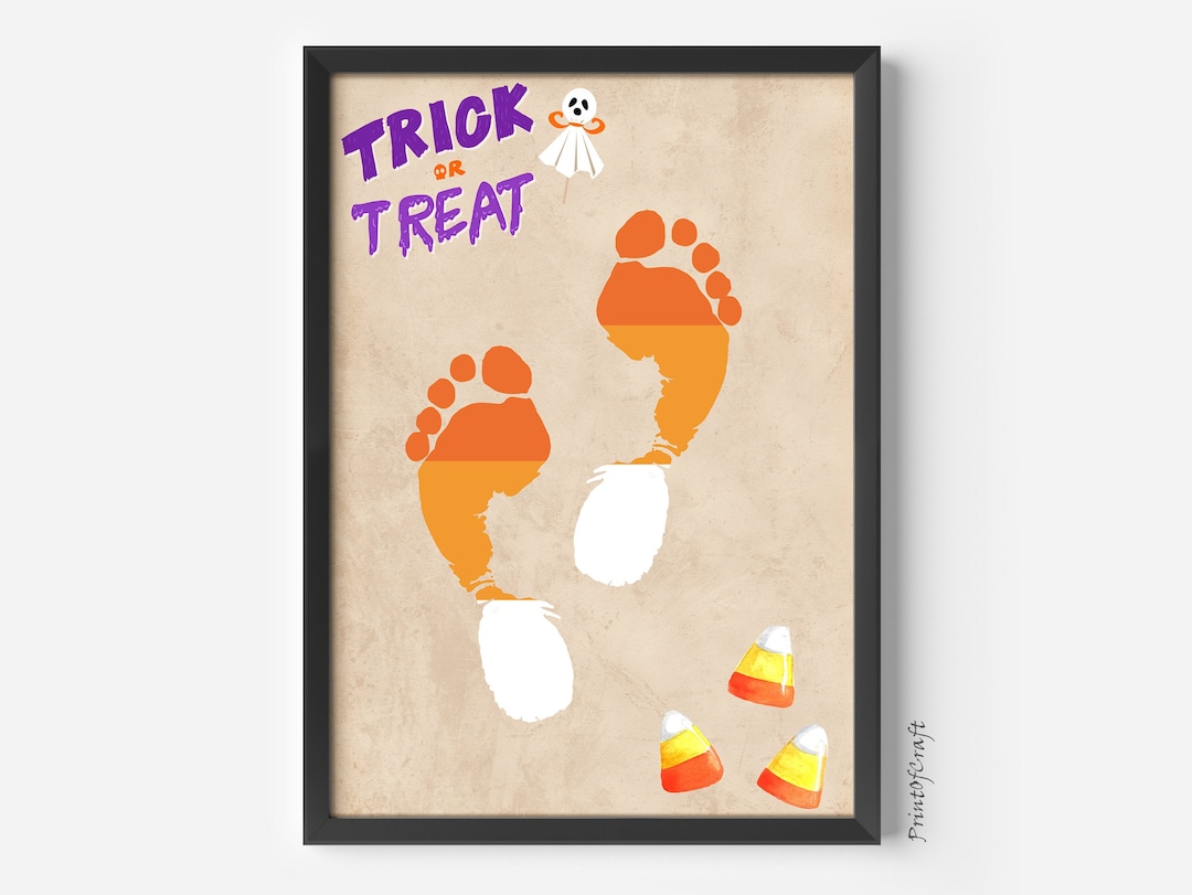 Trick or Treat Smell My Feet, Footprint Feet Foot Craft Art, Halloween ...