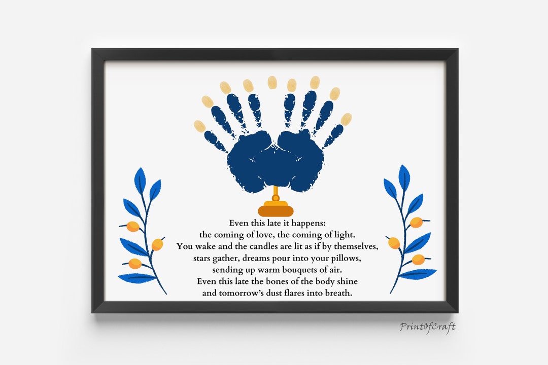 Hanukkah Handprint Footprint DIY Art Craft Bundle, Printable Christmas ...