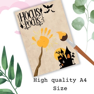 Hocus Pocus Handprint Art Craft, Witch Broom Stick Handprint Craft ...