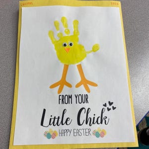 Easter Chicken Handprint Art, Toddler Handprint Keepsake, Easter ...