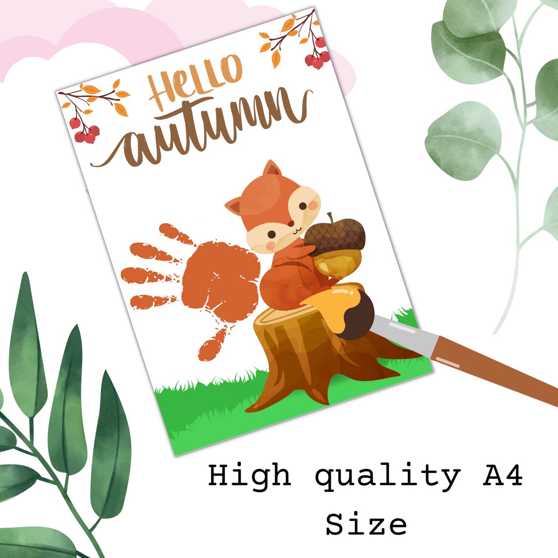 Squirrel Hello Autumn Fall Pumpkin Handprint Footprint Art Craft,first ...