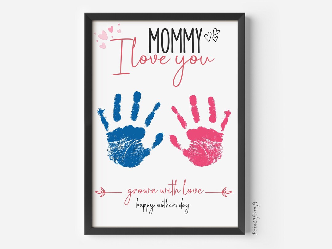 Mothers Day Grandmother Handprint Art Craft, Mothers Day Gift for ...