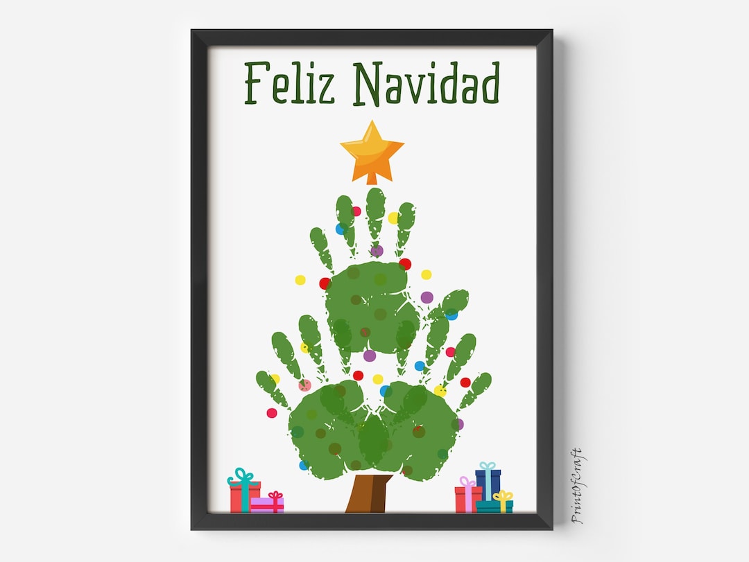 Navidad Handprint Art Craft, Feliz Navidad Handprint DIY Decor ...