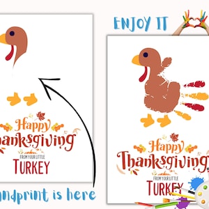 Thanksgiving Handprint Footprint Craft Bundle, Fall Printable Footprint ...