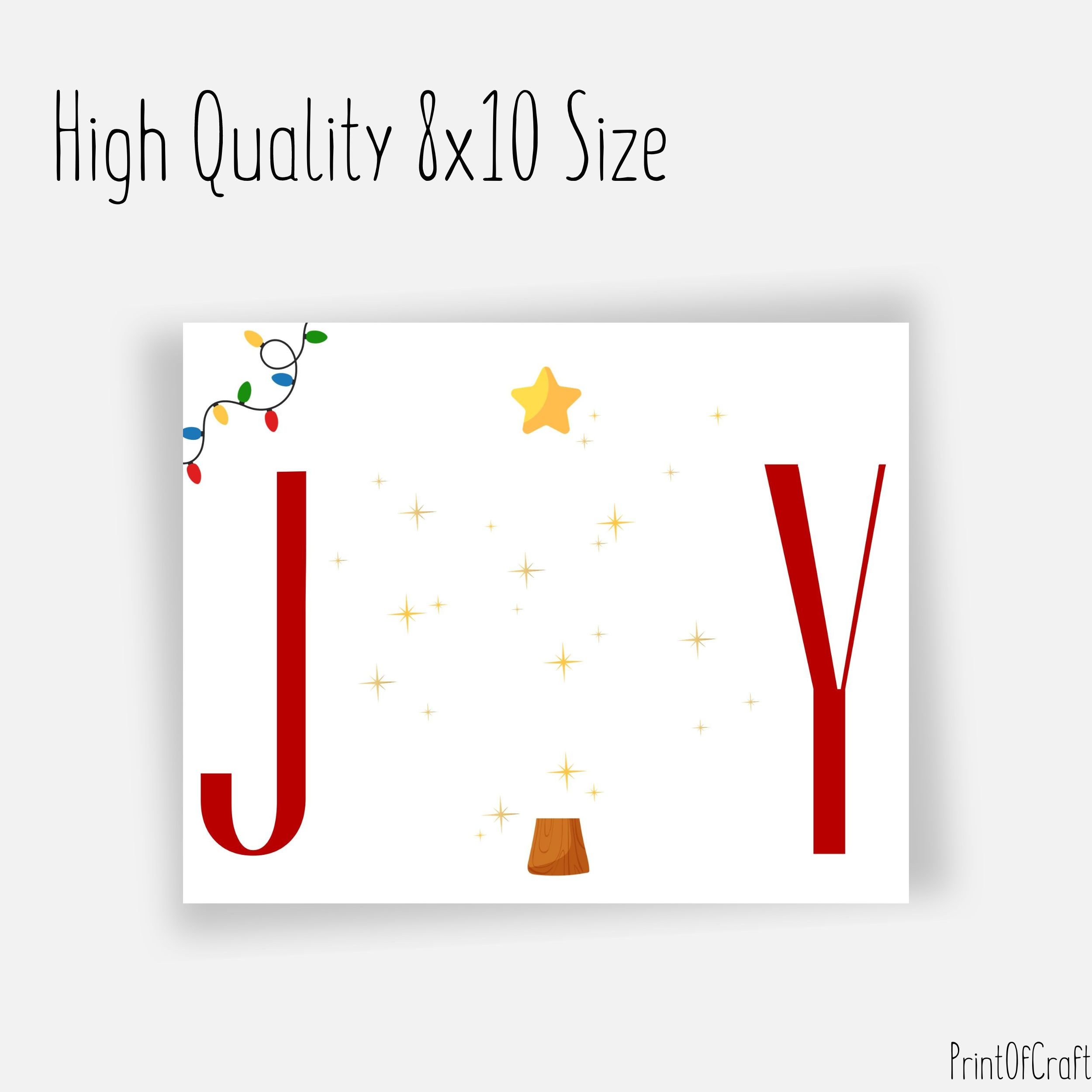 Christmas Handprint JOY Craft, Printable Christmas Handprint Footprint ...