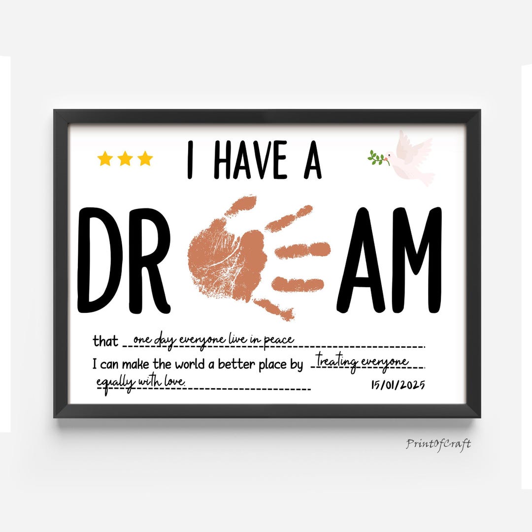 MLK Day Handprint Craft ,martin Luther King Jr Art Project, I Have a ...