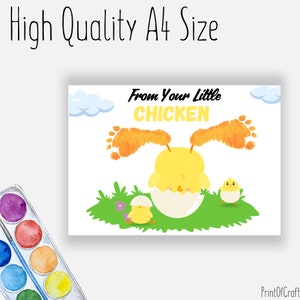 Easter Chicken Handprint Art, Toddler Handprint Keepsake, Easter ...