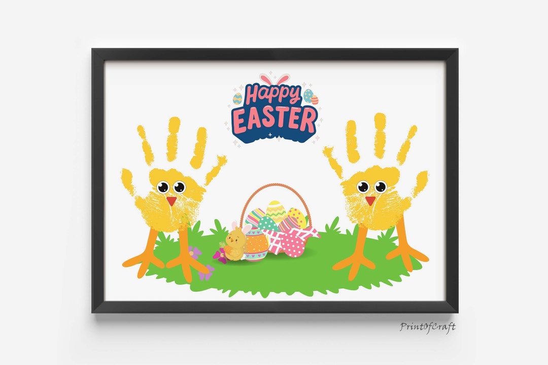 Easter Chicken Handprint Craft, Easter Handprint Art, Toddler Craft for ...