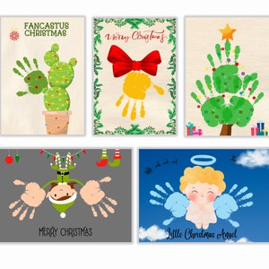 Christmas Handprint Footprint Art Craft Bundle, Printable Christmas ...