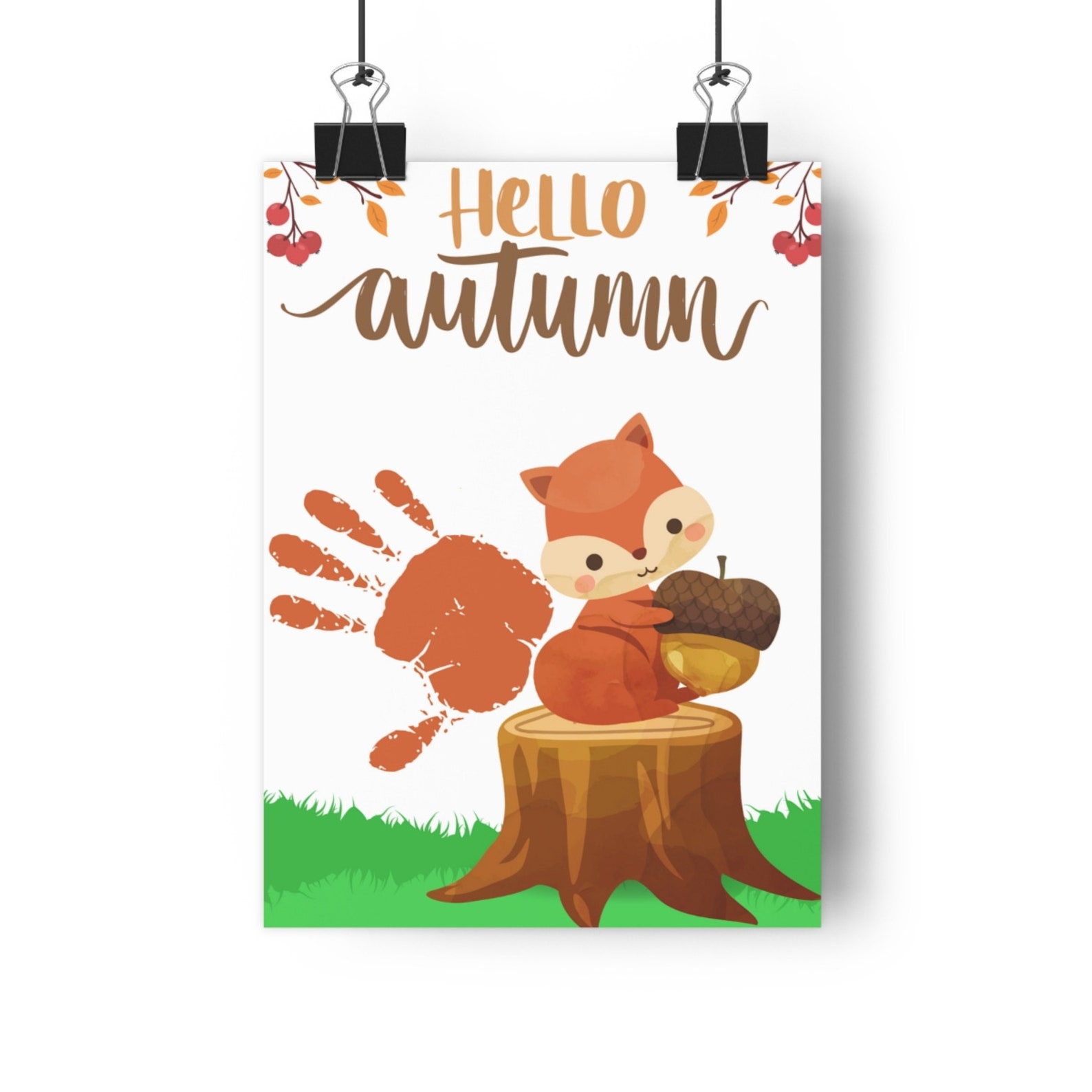 Squirrel Hello Autumn Fall Pumpkin Handprint Footprint Art Craft,first ...