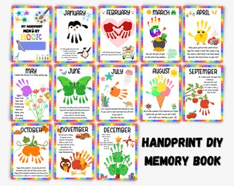 2024 12 Month Handprint Calendar Preschool Toddler Keeepsake - Etsy UK