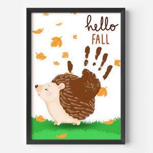 Hedgehog Handprint Craft for Fall, DIY Kids Handprint Keepsake ...