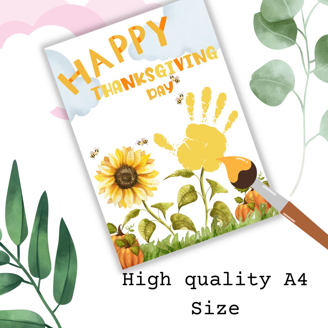 Thanksgiving Handprint Footprint Craft Bundle Fall Printable - Etsy
