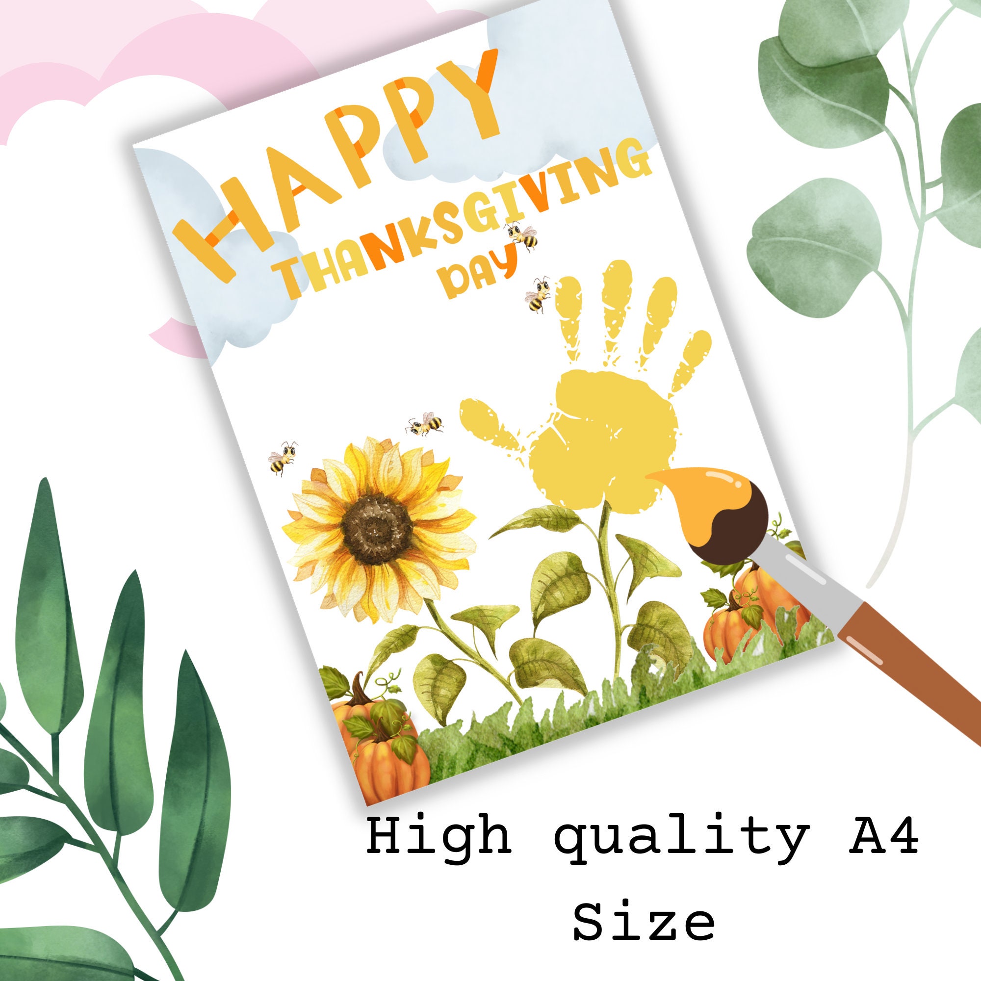 Thanksgiving Handprint Footprint Craft Bundle Fall Printable - Etsy