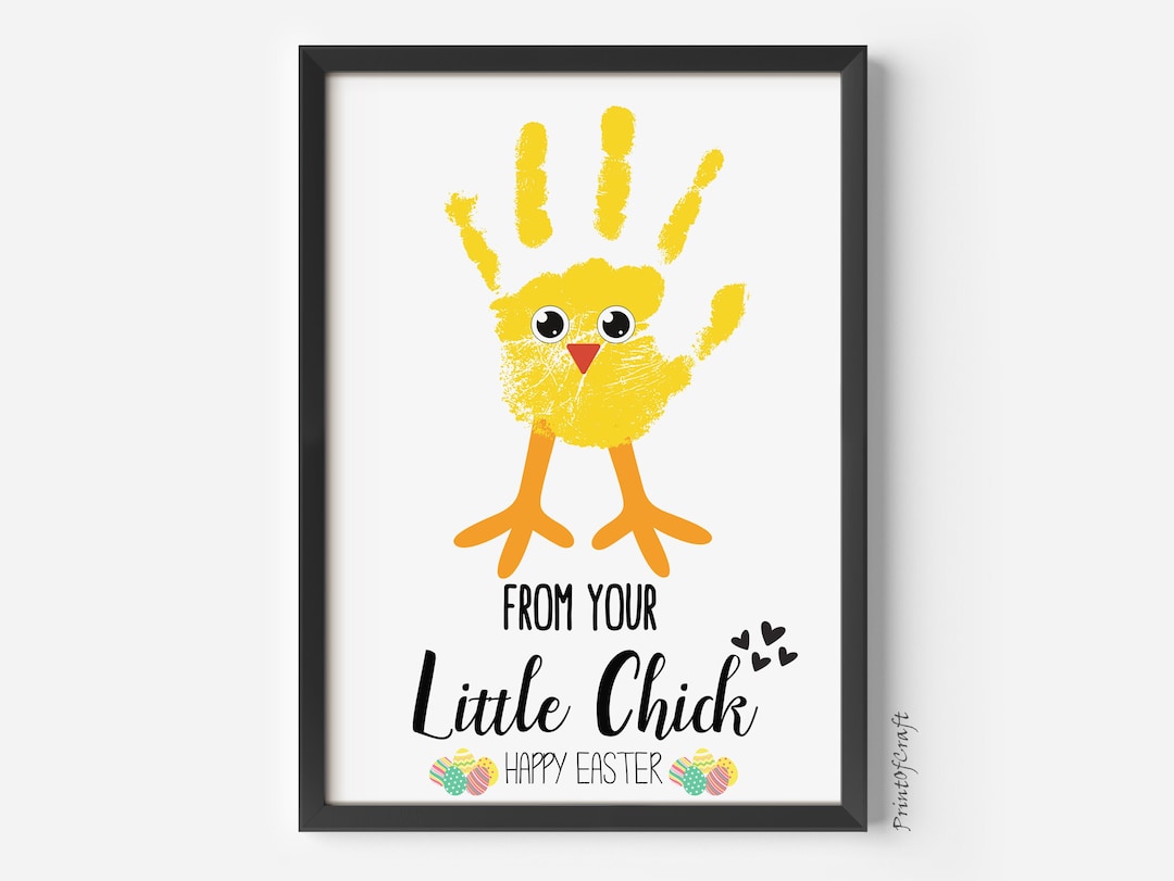 Easter Chicken Handprint Art, Toddler Handprint Keepsake, Easter ...