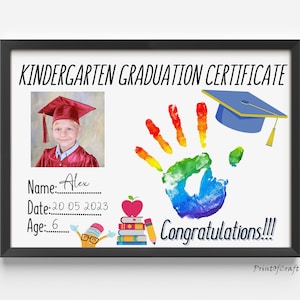 Preschool Graduation Handprint Art, Toddler Handprint Keepsake, Pre-k ...