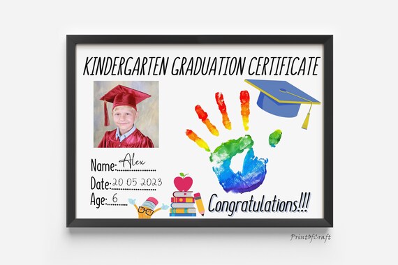 Handprint Graduation Certificate Preschool Kindergarten Graduation