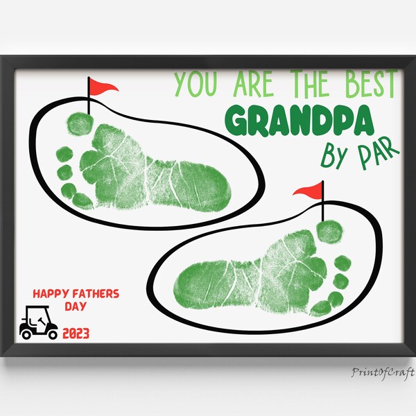 Fathers Day Handprint Art Golf - Etsy