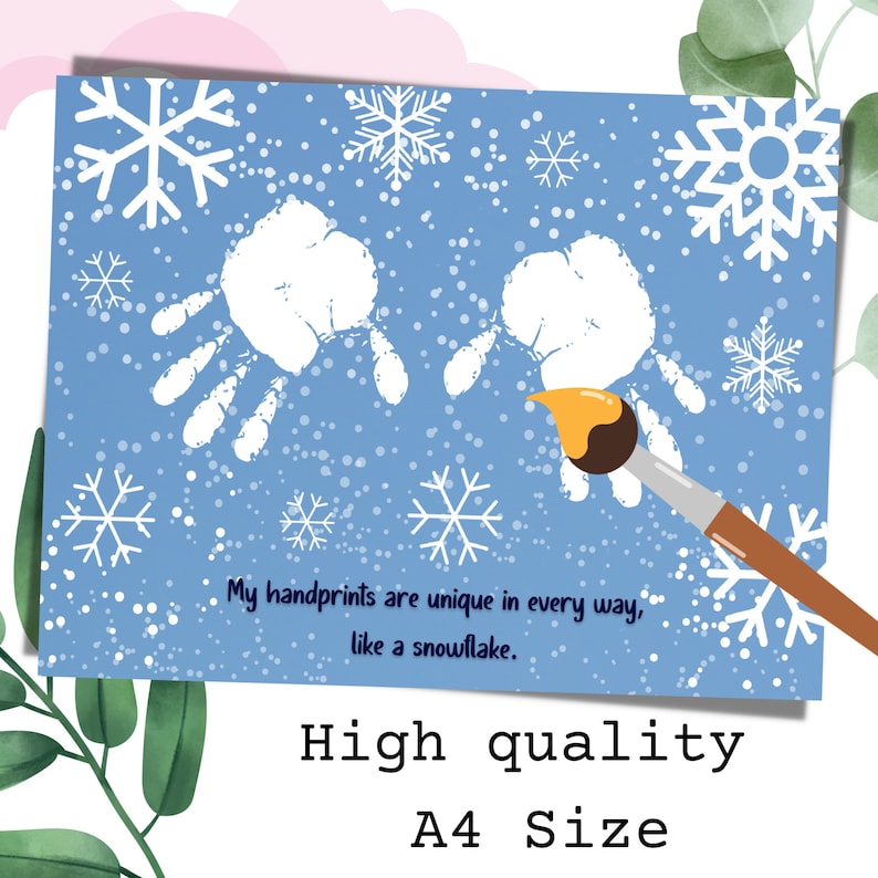 Winter Handprint Craft Art Baby Toddler Kids DIY Snowflake - Etsy