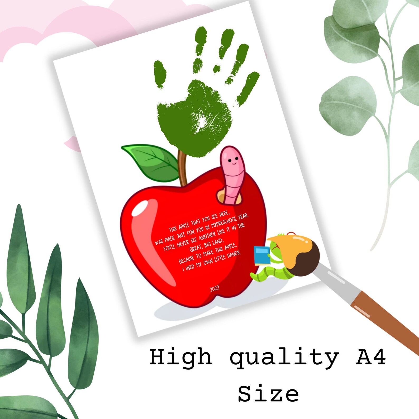 First Day of Preschool Handprint Art First Day of School - Etsy