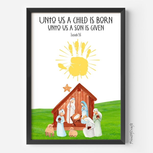 Nativity Handprint Art - Etsy