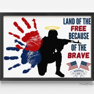 Memorial Day Handprint Craft, Preschool DIY Memorial Day Handprint Art ...