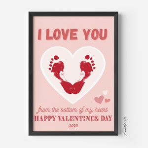 Valentines Day Footprint Handprint Craft, Love Heart Art Craft ...