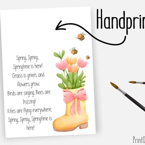 Spring Handprint Footprint Bundle Craft, Spring Handprint Art, Baby ...