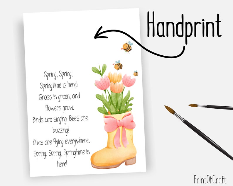 Spring Handprint Footprint Bundle Craft Spring Handprint Art - Etsy