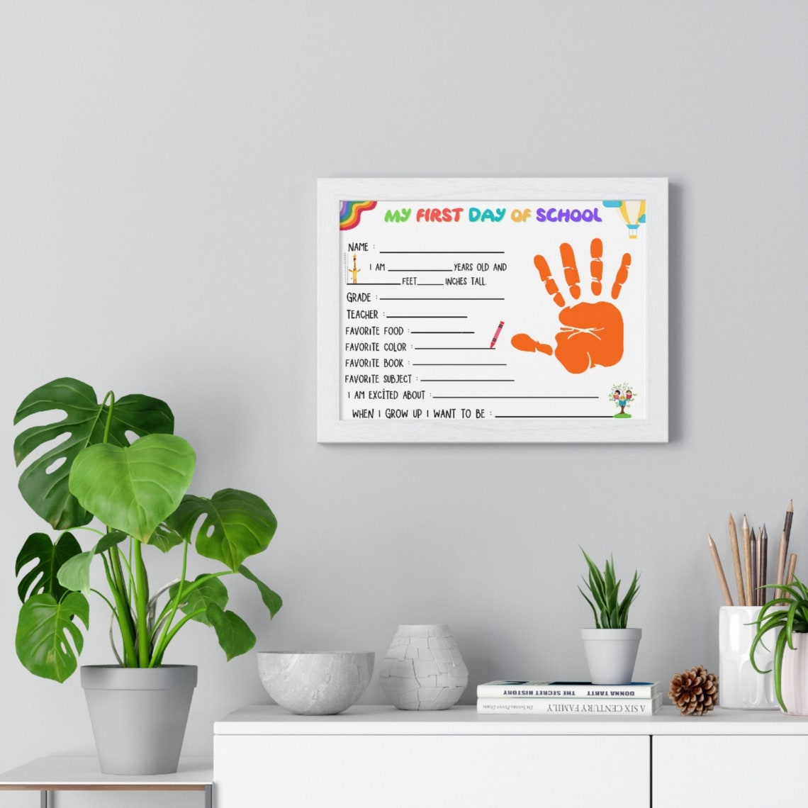 Back to School Handprint Art All About Me Questionnaire - Etsy