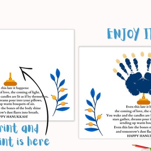 Hanukkah Handprint Footprint DIY Art Craft Bundle, Printable Christmas ...