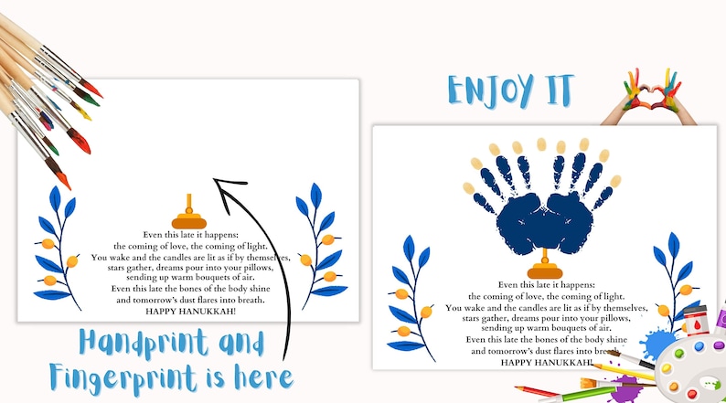 Hanukkah Handprint Footprint DIY Art Craft Bundle Printable - Etsy