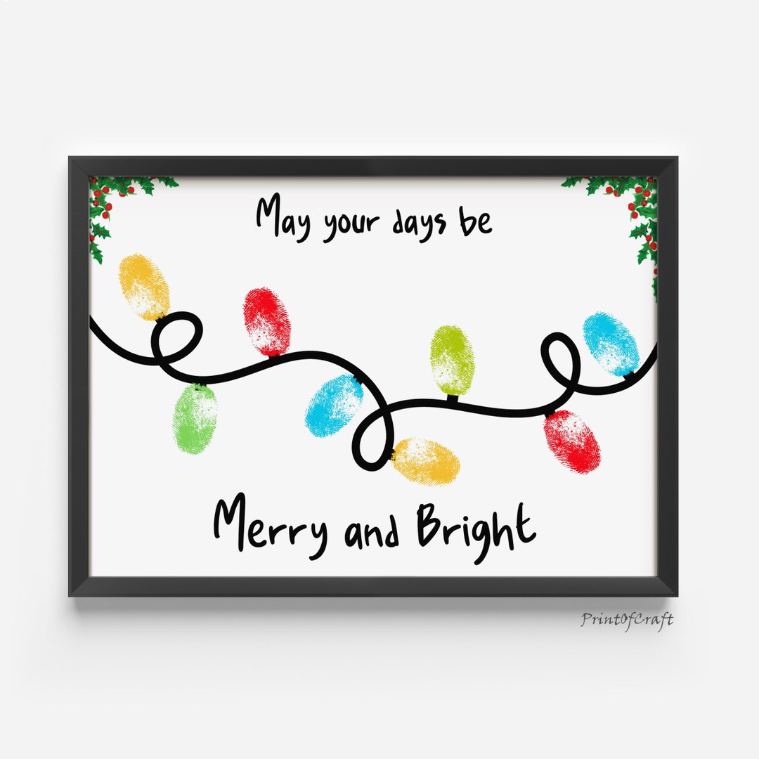 Fingerprint Kids Christmas Craft, First Christmas Activity, Toddler ...