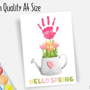 Hello Spring Handprint Footprint Art Craft, Spring Handprint Card, Baby ...