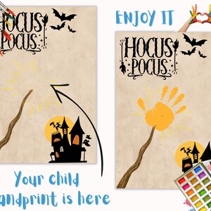 Hocus Pocus Handprint Art Craft, Witch Broom Stick Handprint Craft ...
