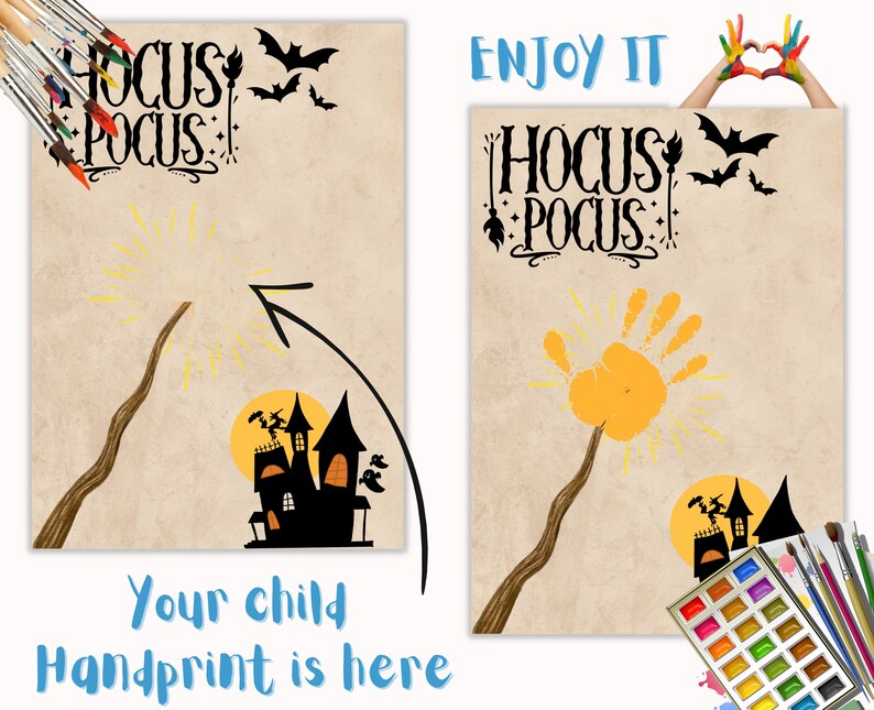Hocus Pocus Handprint Art Craft Witch Broom Stick Handprint - Etsy
