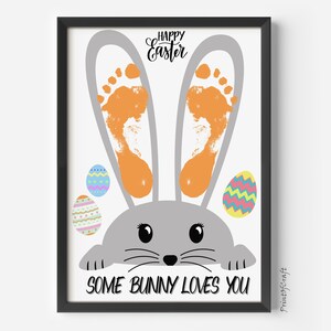Easter Footprint Art Craft Printable Handprint Footprint Easter Bunny ...