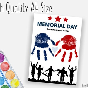 Memorial Day Handprint Footprint Craft, Preschool Handprint Memorial ...