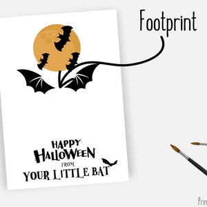 Halloween Footprint Craft Bat, Halloween Handprint Kids Craft ...