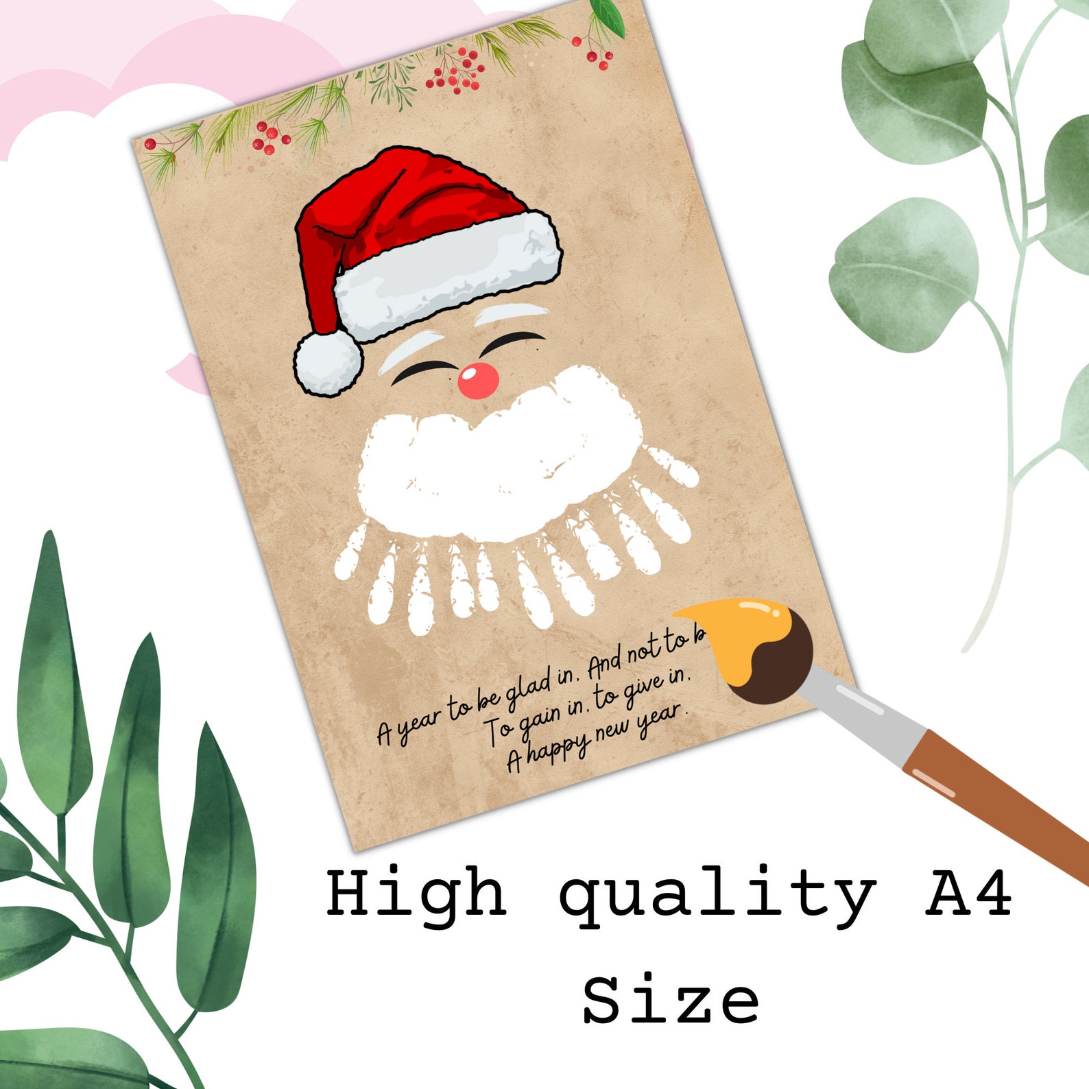 Christmas Handprint Art Craft Christmas Footprint DIY Decor - Etsy