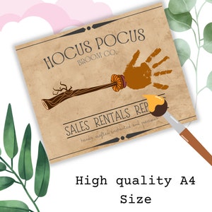 Hocus Pocus Halloween Handprint Witch Broom Craft, Handprint Art for ...