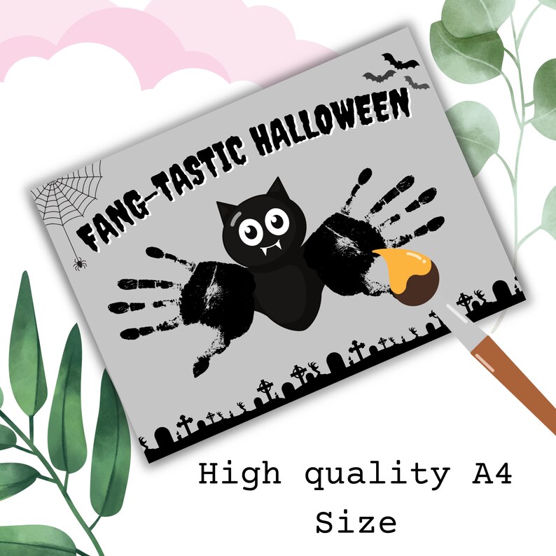 Fang-tastic Halloween Handprint Bat Craft Handprint Art for - Etsy