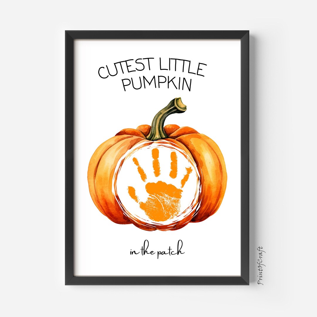 Halloween Pumpkin Handprint Footprint Toddler Baby Printable Art Craft ...