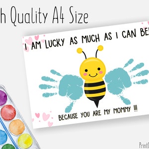 Mothers Day Handprint Art Craft, Handprint Footprint Mother Day Bee ...