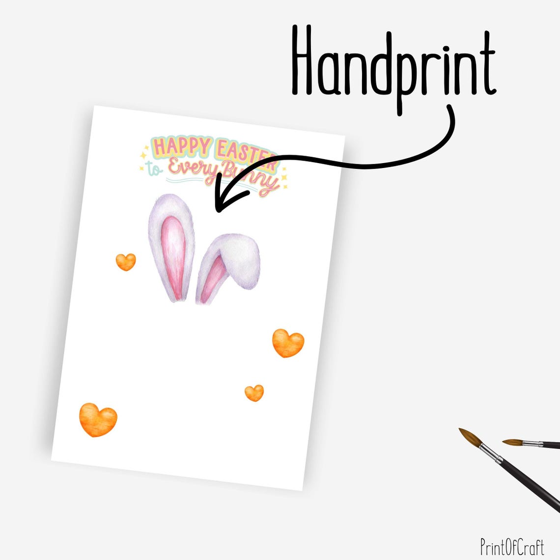 Easter Bunny Handprint Art, Toddler Handprint Keepsake, Easter ...
