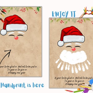 Christmas Handprint Craft, Christmas Santa Handprint Art, Christmas ...