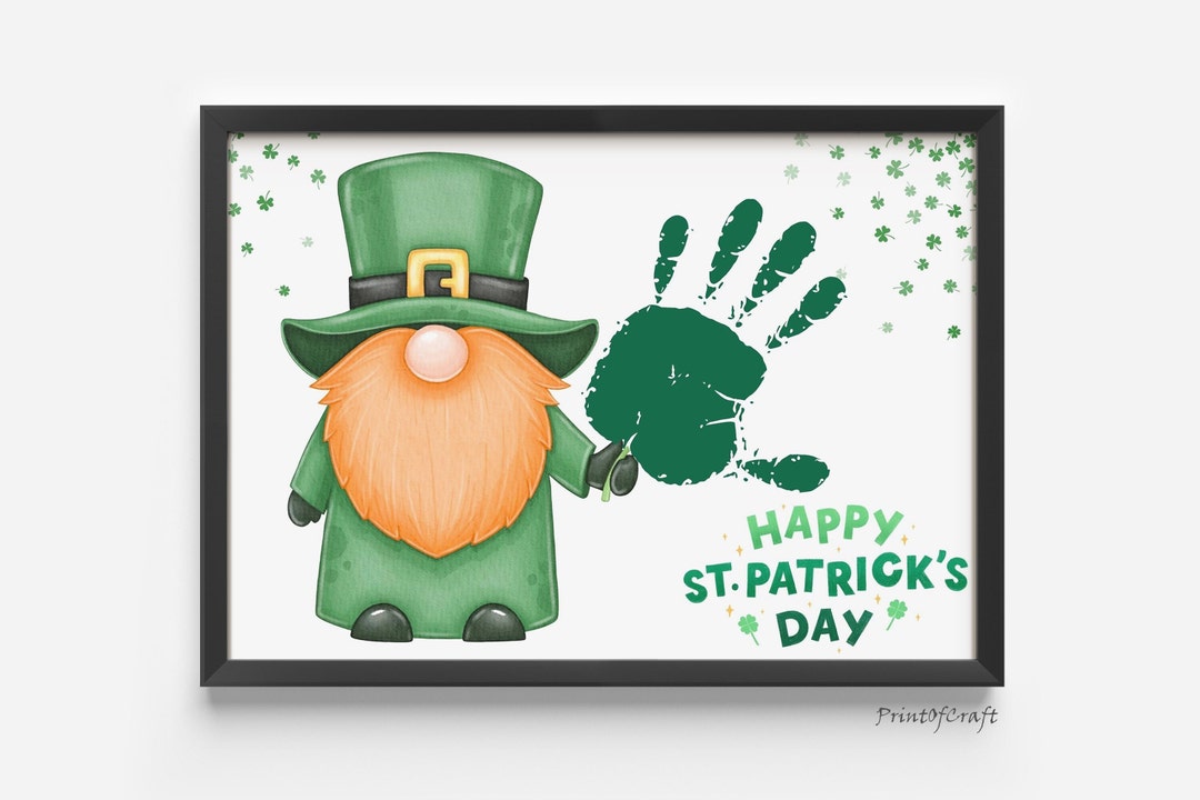 St Patrick's Leprechaun Handprint Craft, St Patrick's DIY Handprint ...