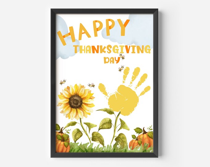 Thanksgiving Handprint Art Project, Thankful for You Handprint Craft ...