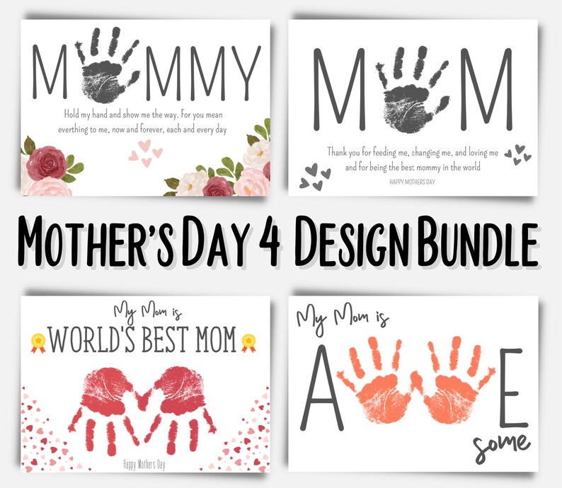 Mothers Day Handprint Craft Bundle Mother Day Grandmother - Etsy