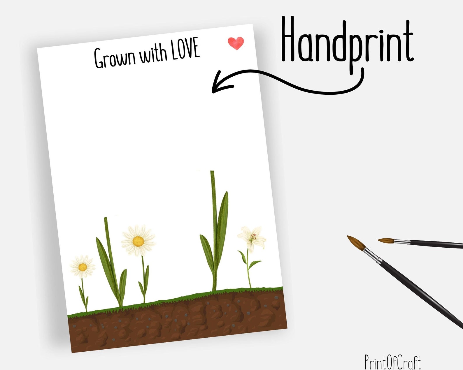 Mothers Day Handprint Craft, Mother Day Grown Love Handprint, Footprint ...